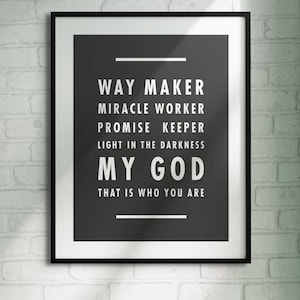 Way Maker Song Lyrics Printable Wall Art, Sinach Lyrics, Christian ...
