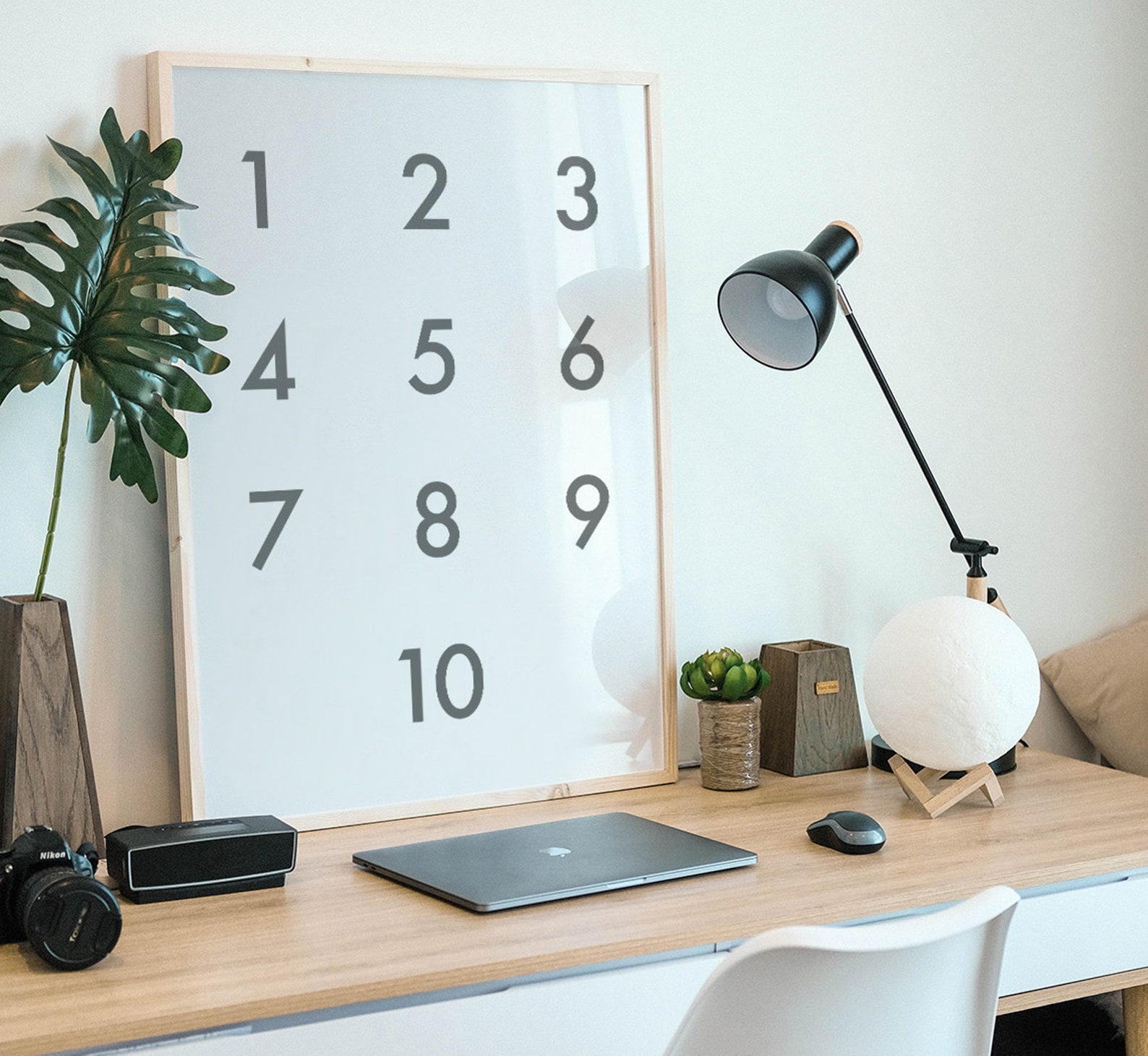 Minimalist Numbers Poster Printable Wall Art Black & White, Kids Room ...