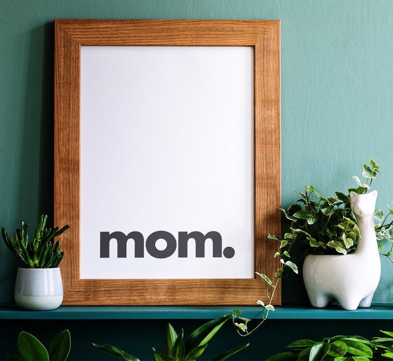 Mom. Printable Wall Art Minimalistic Typography Poster Black | Etsy