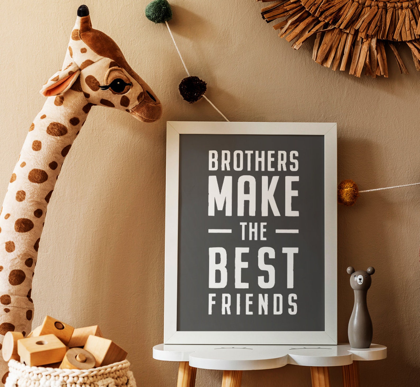 Brothers Make the Best Friends Printable Wall Art, Minimalistic ...