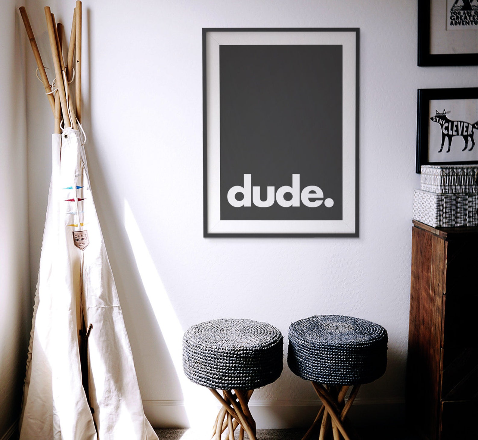 Dude. Printable Wall Art Minimalistic Typography Poster - Etsy