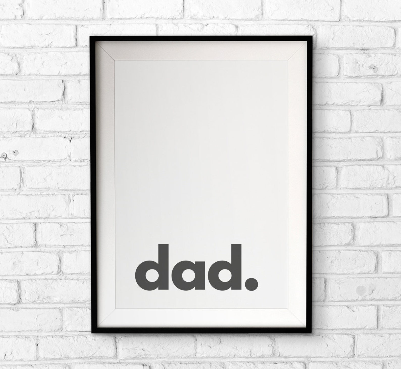 Dad. Printable Wall Art, Minimalistic Typography Poster, Black & White ...
