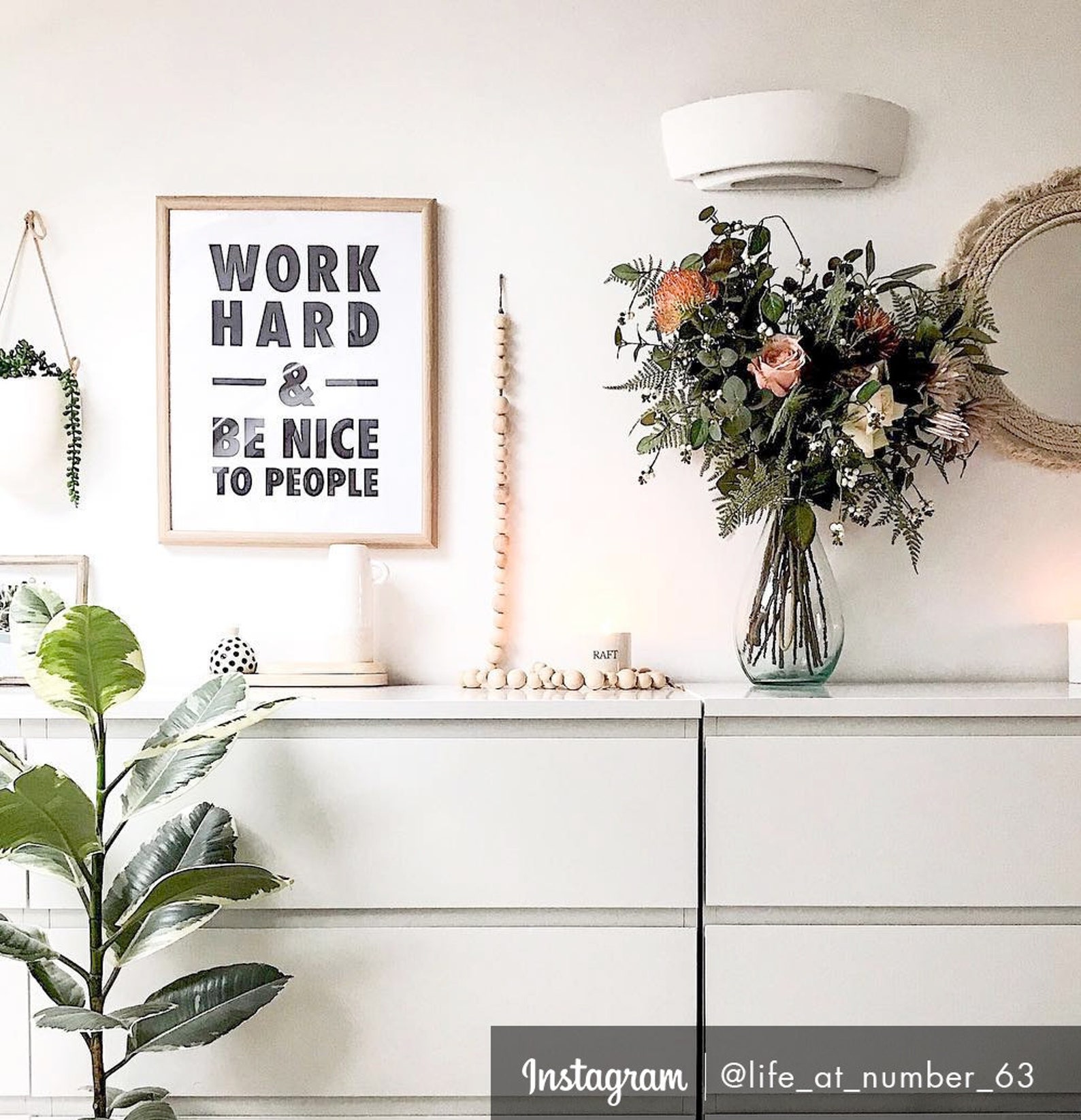 Work Hard & Be Nice to People, Printable Wall Art, Inspirational Quotes ...