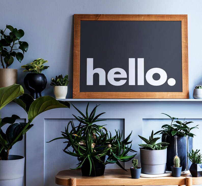 Hello Printable Wall Art Minimalistic Typography Poster - Etsy