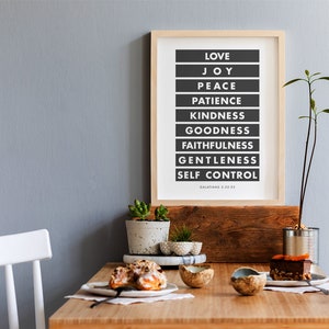 Fruit of the Spirit Printable Wall Art, Galatians 5:22-23, Love Joy ...