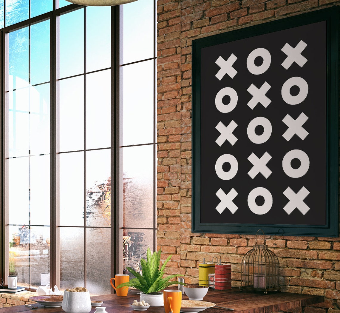 X and O Printable Wall Art Black & White Typography Poster - Etsy