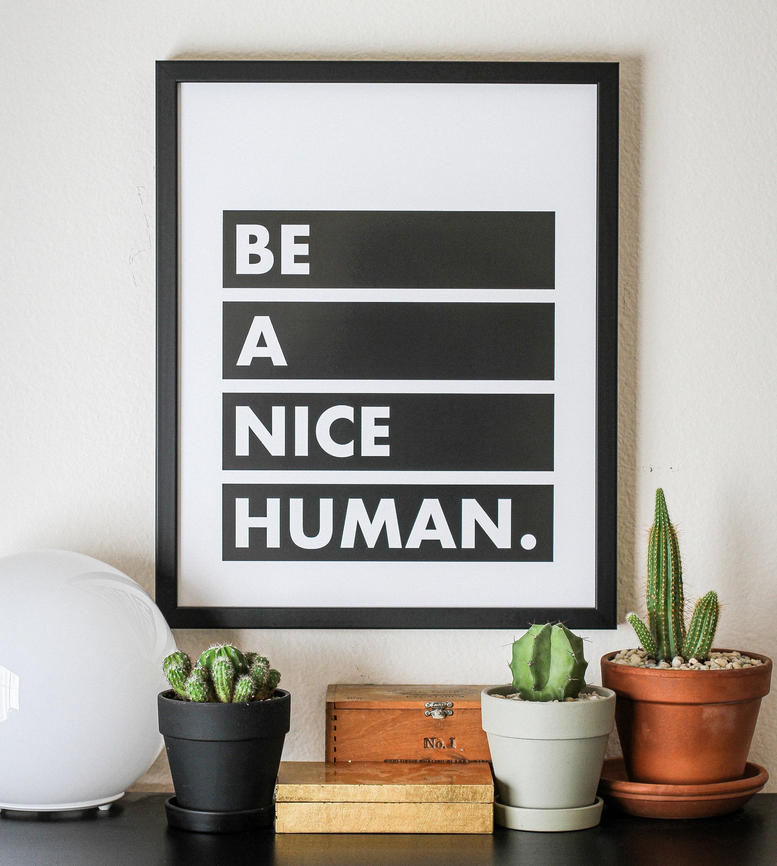 Be A Nice Human Printable Wall Art Motivational Quote Print - Etsy