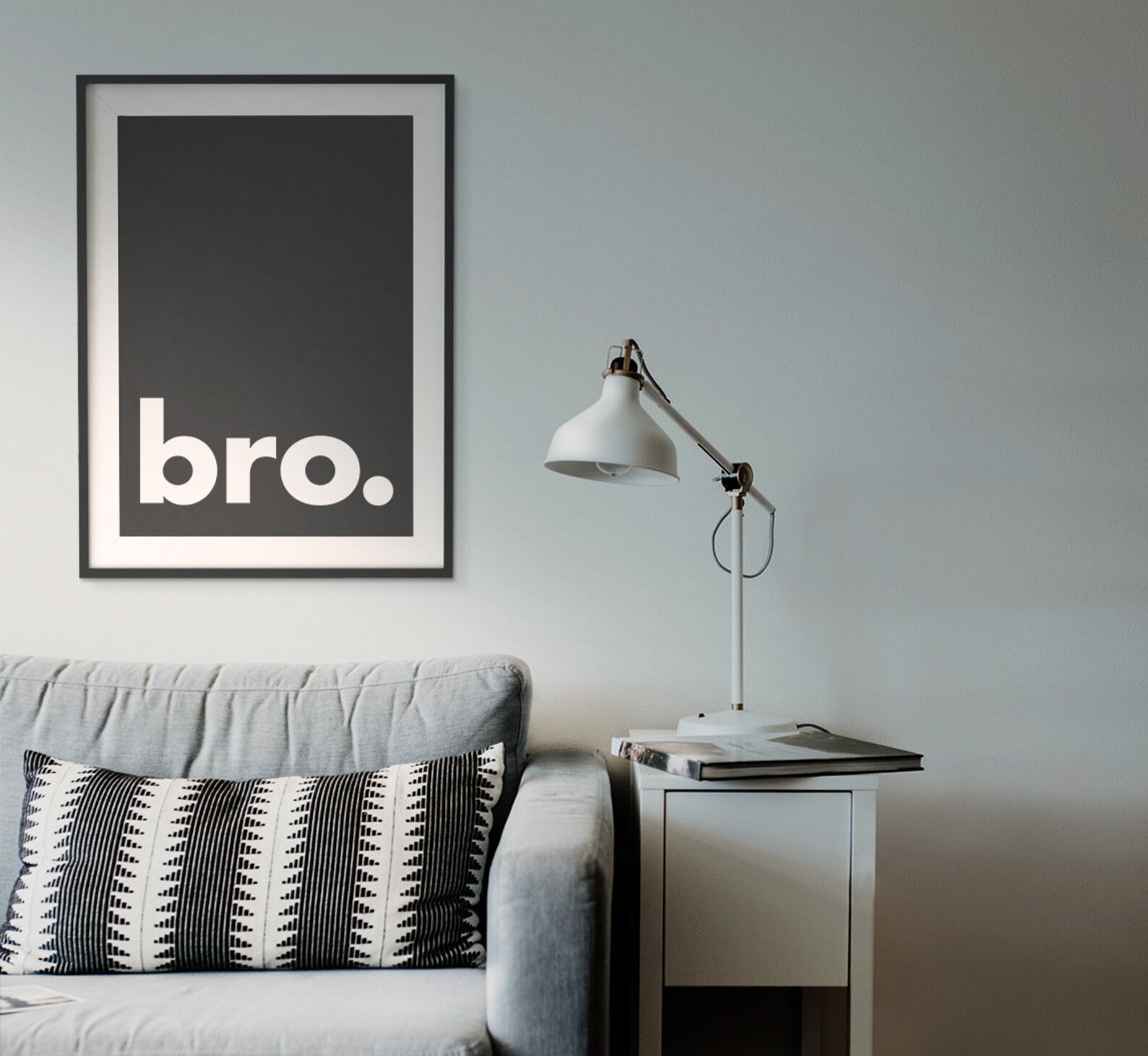 Bro. Printable Wall Art Minimalistic Typography Poster Black | Etsy