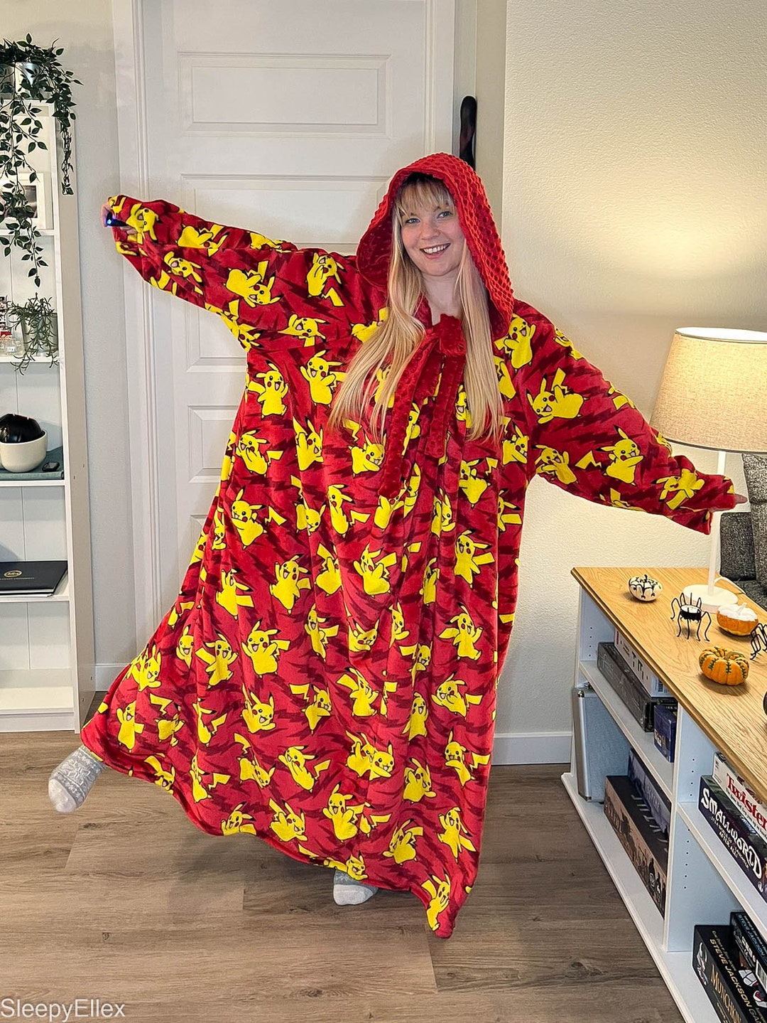 Cozy Pikachu Blanket Hoodie Comfy Gaming Pokemon Fleece Sweatshirt ...