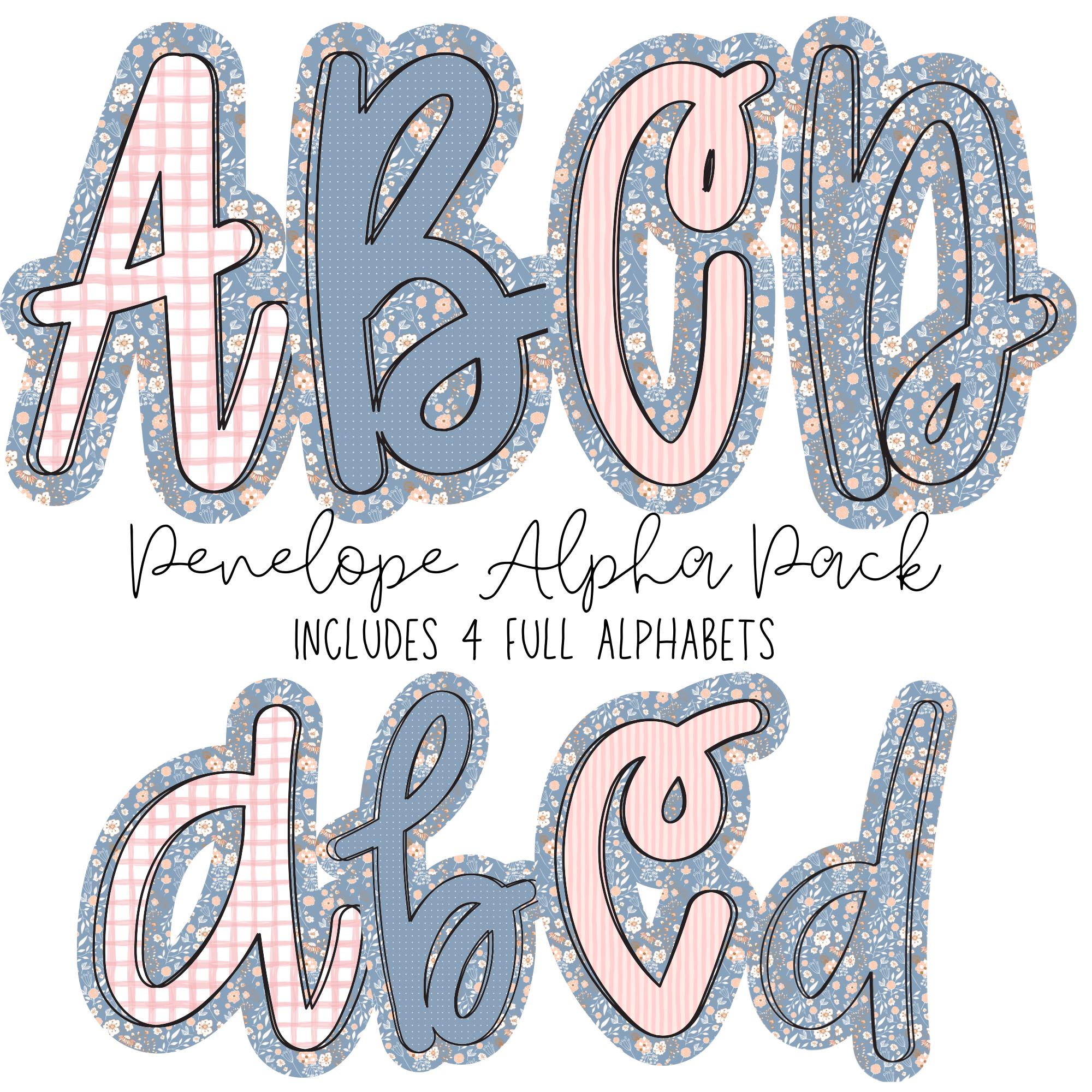 Penelope Digital Alpha Pack Png - Etsy