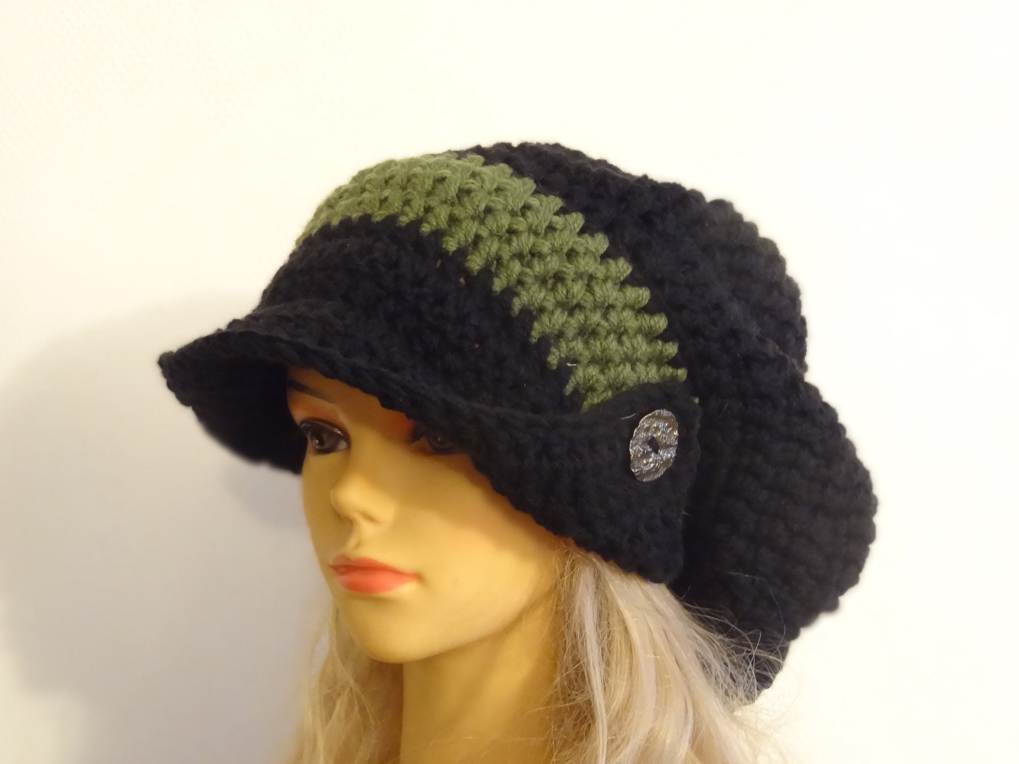 Elegant Large Crochet Beret Winter Hat Hand Crochet Hat - Etsy