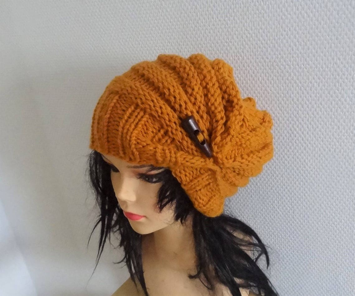 Hand knit hat Knit women hat Fall women Fashion Knit Hat Women | Etsy