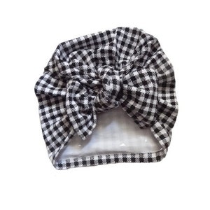 White and Black Check Turban Hat for Women, Women Fashion Hat Women ...