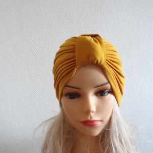 Mustard Turban Hat for Women, Womens Fashion Hat Womens Cancer Hat ...