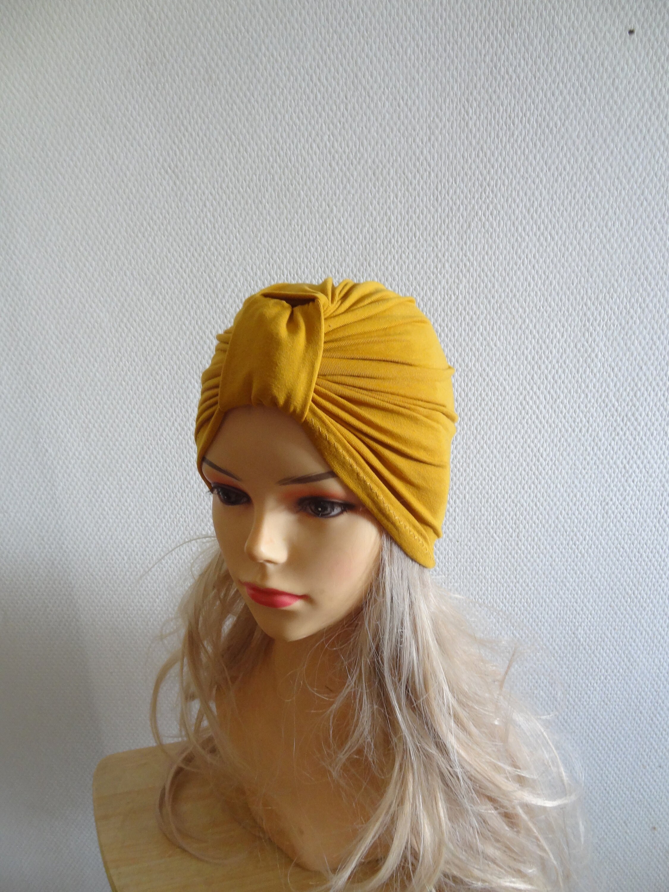 Mustard Turban Hat for Women womens Fashion Hat Womens cancer | Etsy