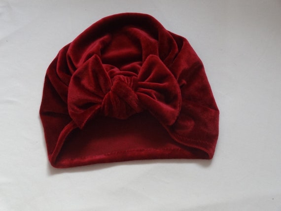 Velvet turban hat with bow SIZES COLORS gift for girls baby | Etsy