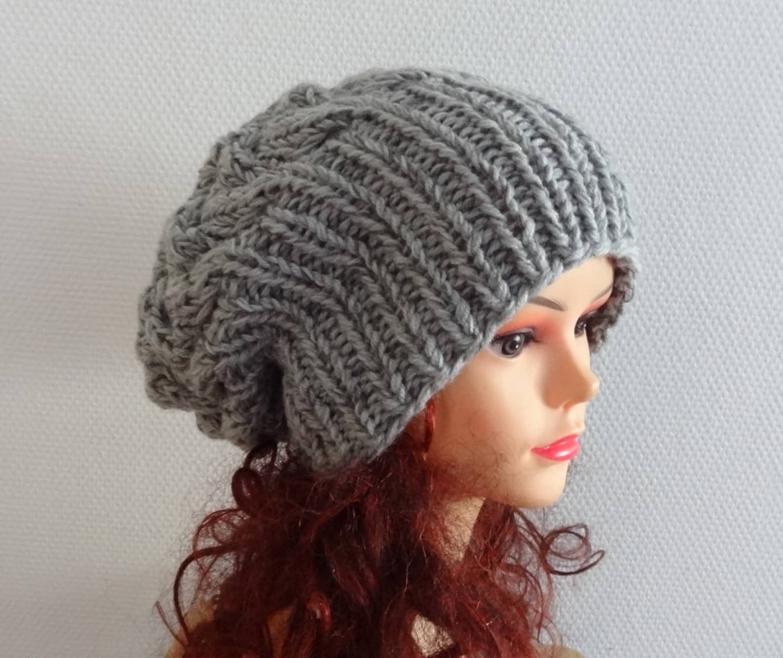 Unisex Knit Slouchy Hat Beanie Womens Hat Oversized Slouchy Beanie ...