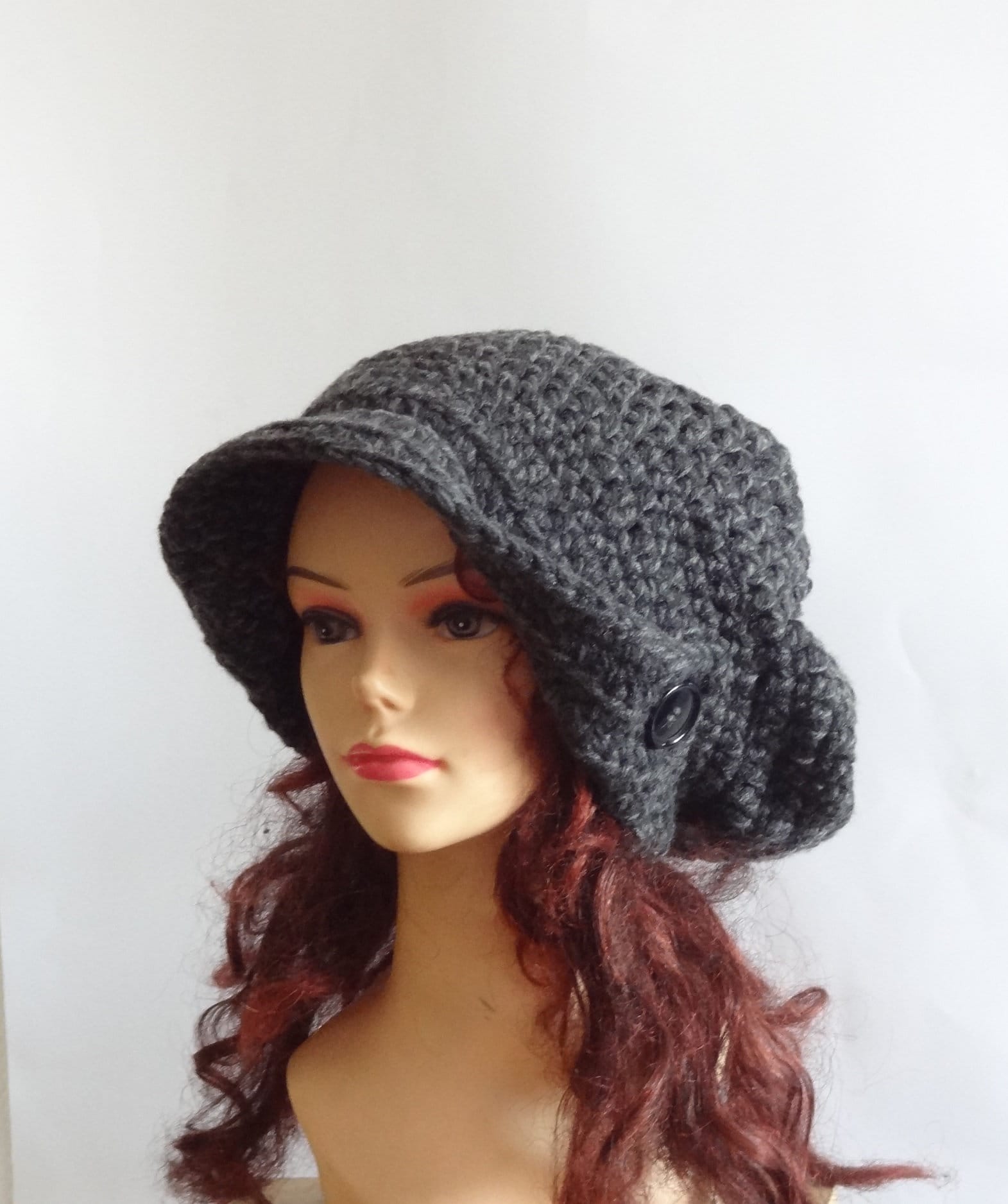 Elegant Large Crochet Beret Winter Hat Hand Crochet Hat - Etsy