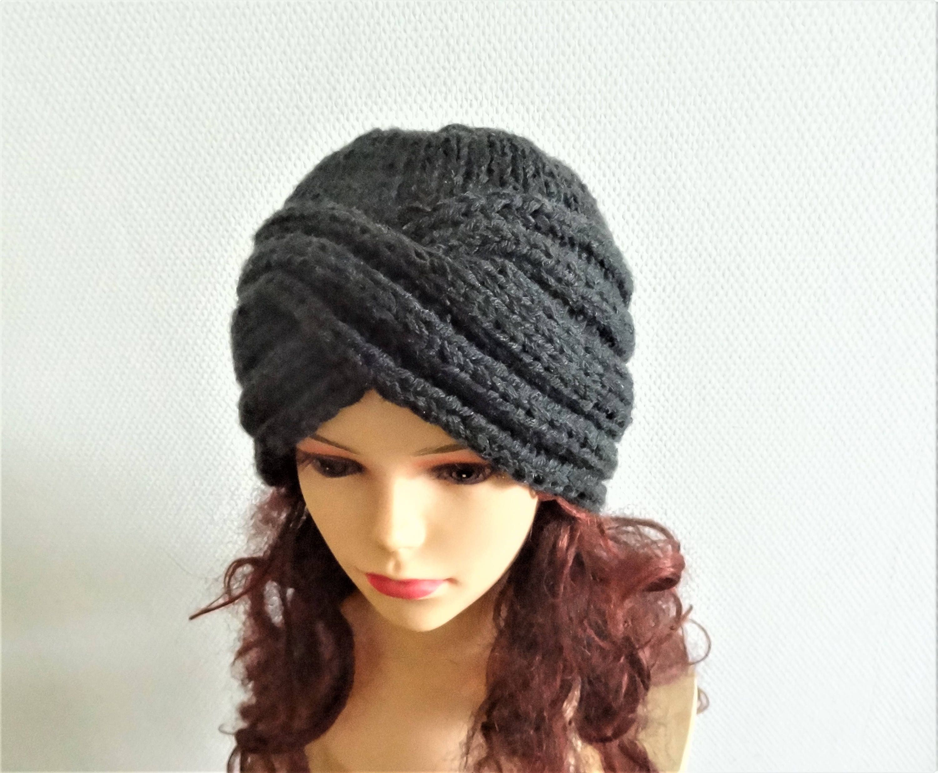 Hand knit turban hat Knit women hat Fall Winter Accessories | Etsy