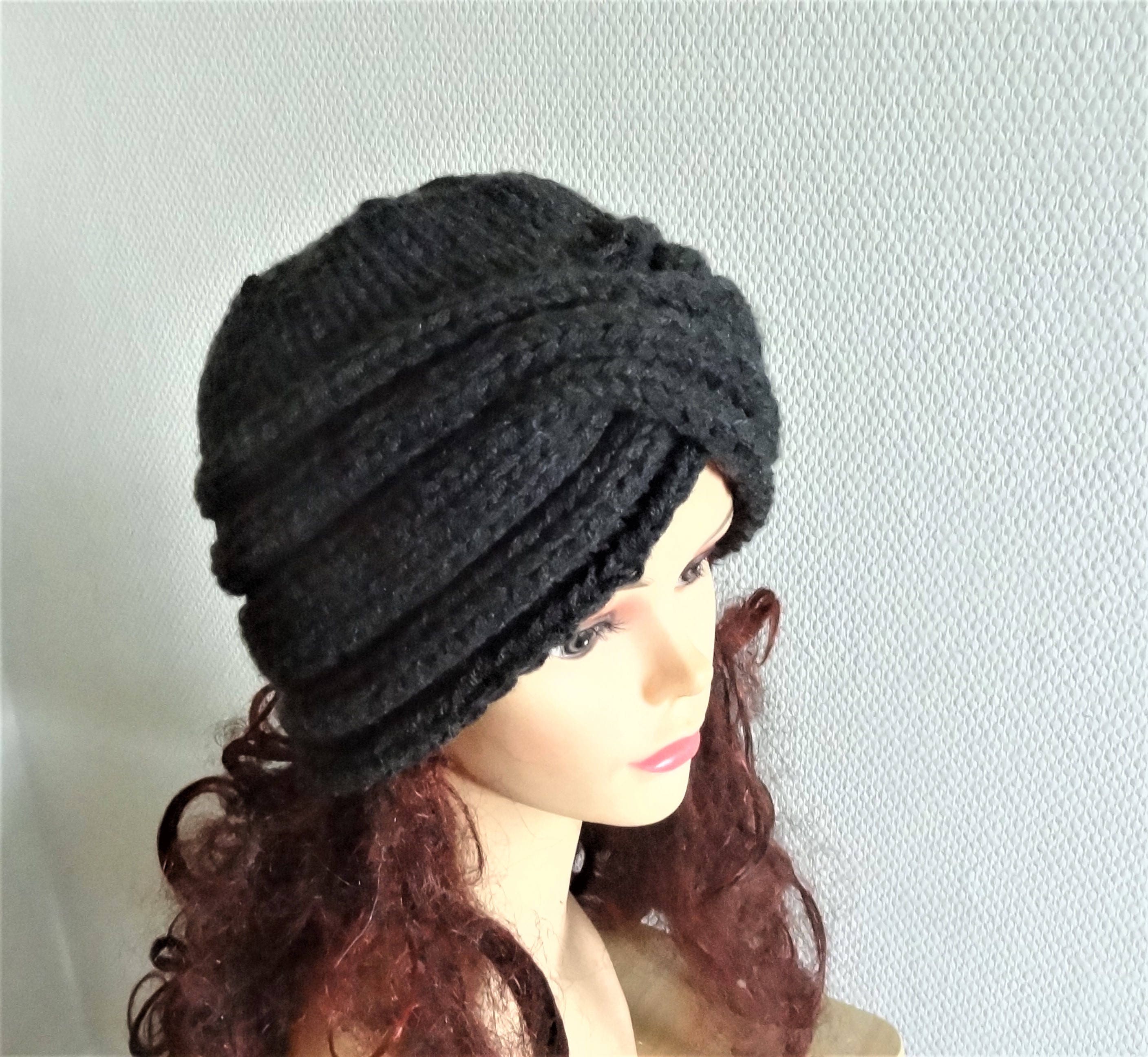 Hand knit turban hat Knit women hat Fall Winter Accessories | Etsy