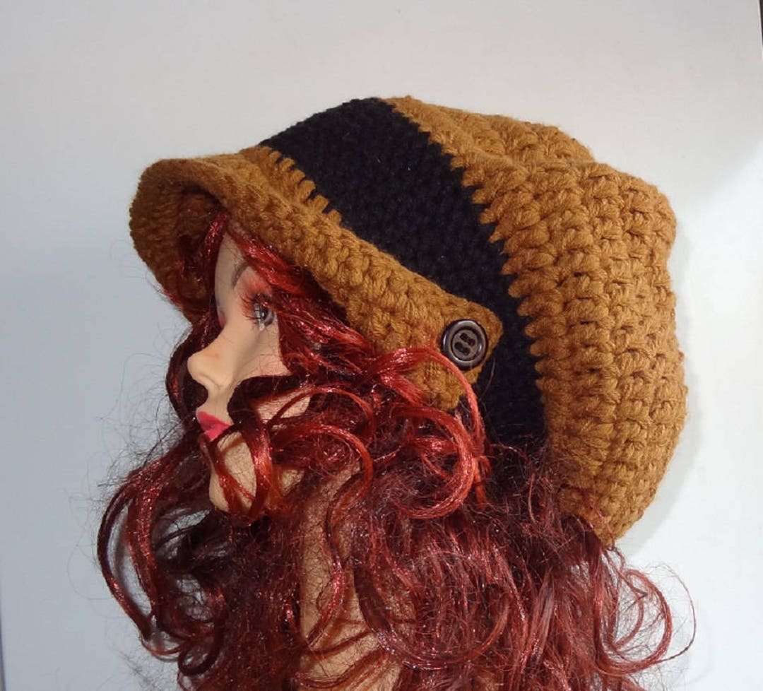 Elegant Large Crochet Beret Winter Hat - Hand Crochet Hat - Winter ...