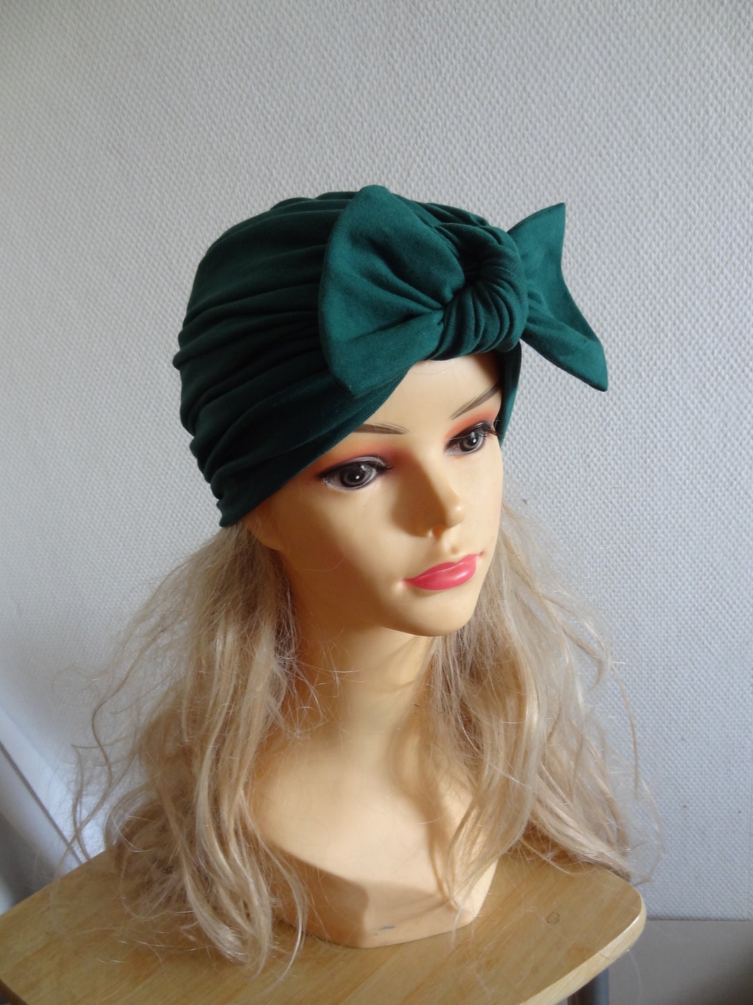 Dark Green Turban for Women, Girls Fashion Hat Women Cancer Hat Hair ...