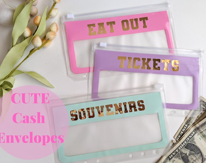 Cash Envelope Budget System - A6 Size, Zippered Clear Pouch, Custom ...