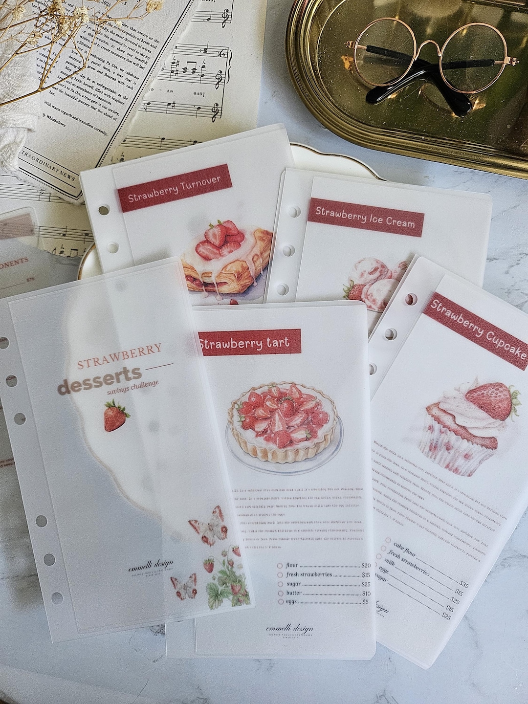 Strawberry Desserts Savings Challenge Kit - Budget Envelopes, Sinking ...
