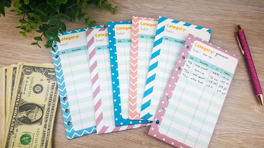 Blue/purple Cash Envelope 6 Ct Vertical Budgeting Cash Envelope System ...