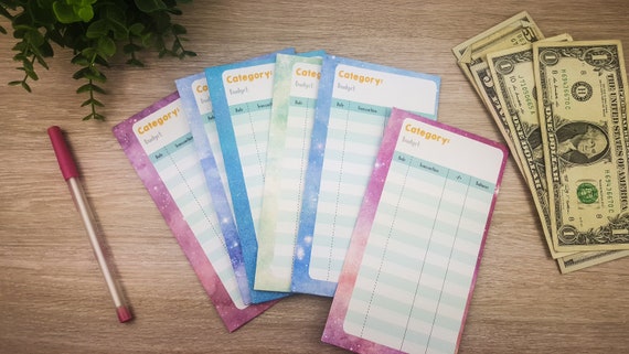 Stars/galaxy Cash Envelope 6 Ct Vertical Budgeting | Etsy