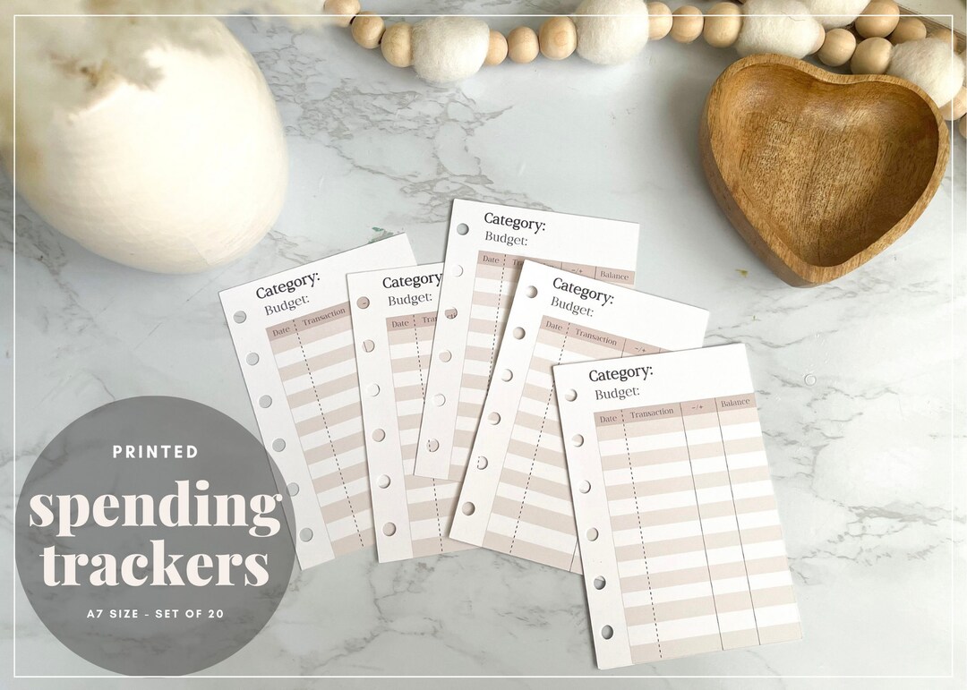 Laminated A7/mini Spending Tracker - Budget Inserts - Cash Envelopes ...