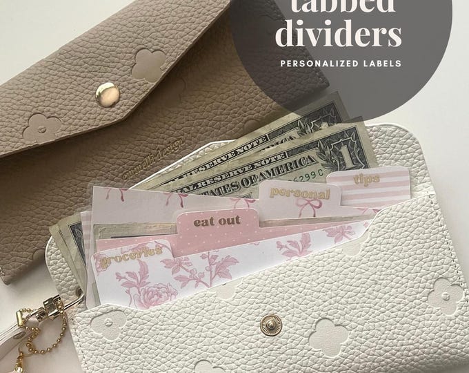 Wallet Pouch W/ 4 Ct Custom Wallet DIVIDERS - Cash Envelope System ...