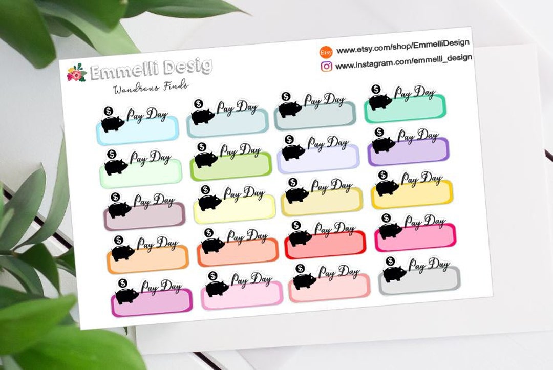 Pay Day Planner Stickers Fit Most Planners 20 COUNT Budget Budget ...