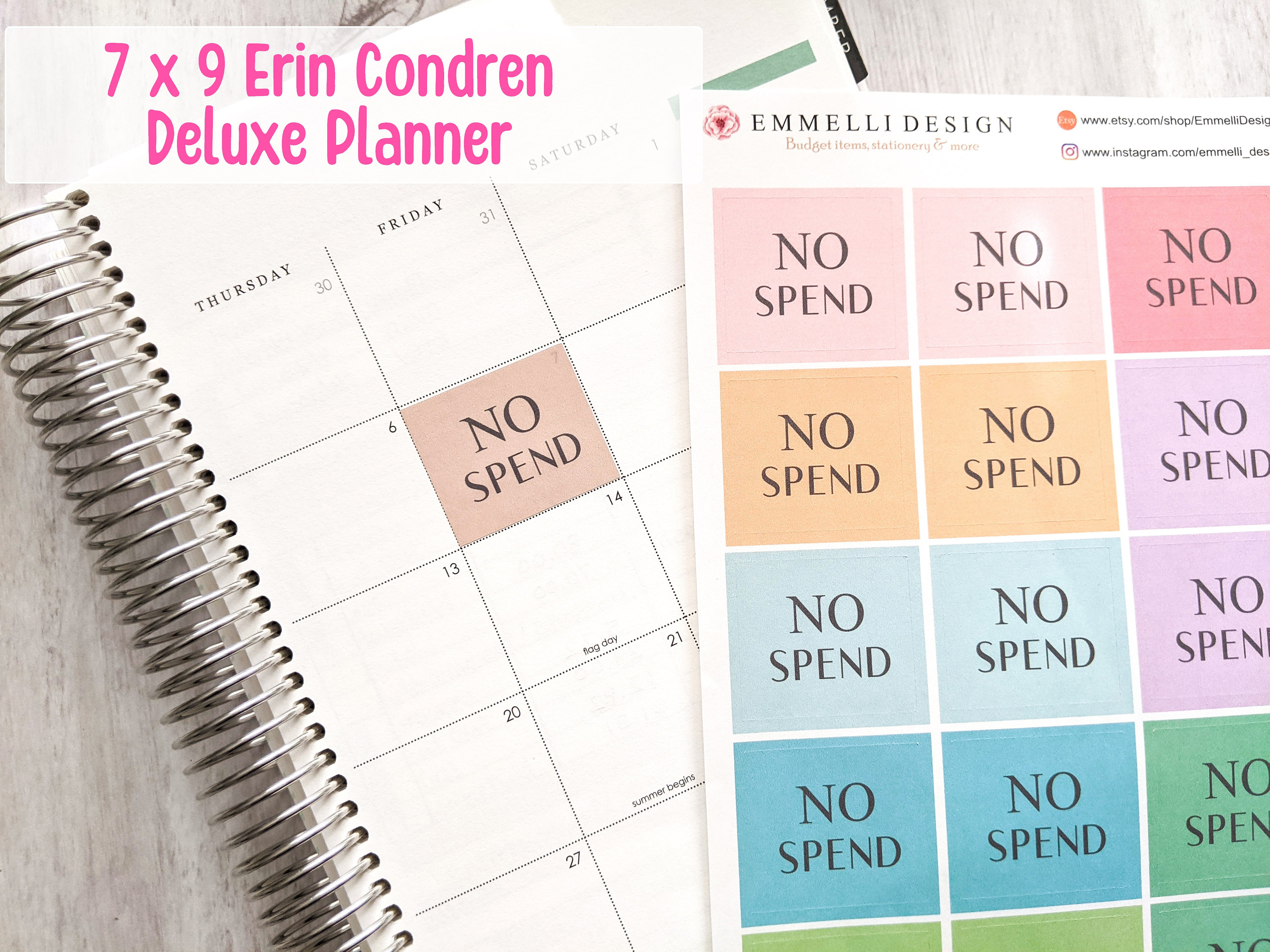 No Spend Challenge Monthly Layout Planner Stickers Budget - Etsy