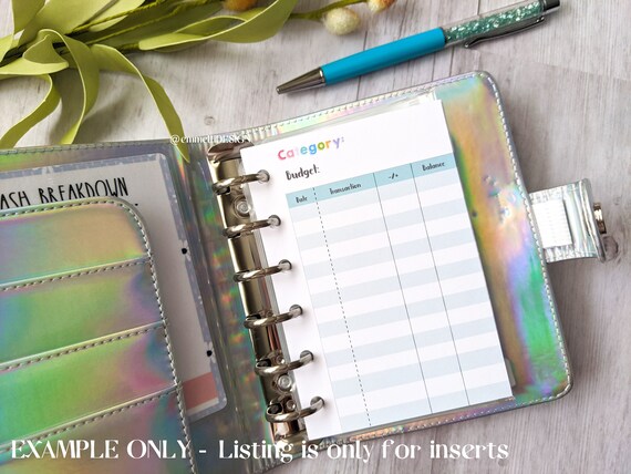 PRINTED A7/mini Spending Tracker Budget Inserts Cash - Etsy