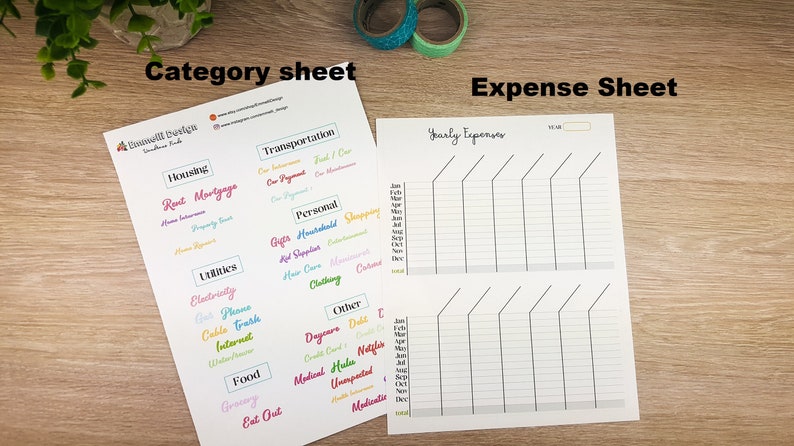Yearly Expenses Overview/tracker Sticker Sheet - Home Management ...