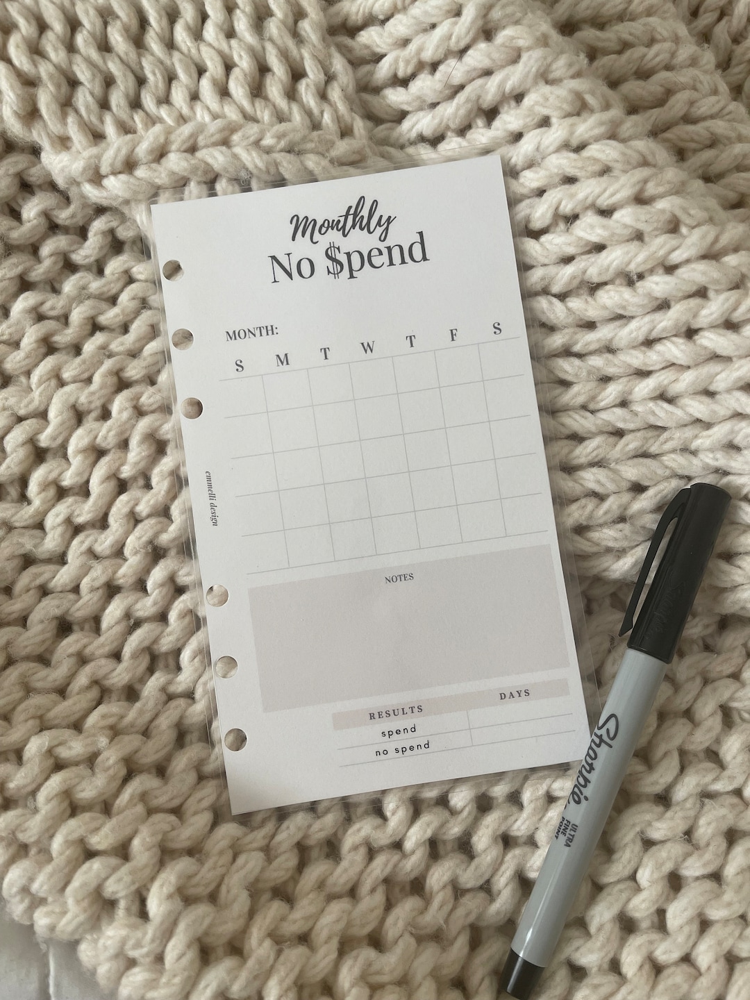 Monthly No Spend Challenge Tracker, Minimalist, Budgeting, Budget ...