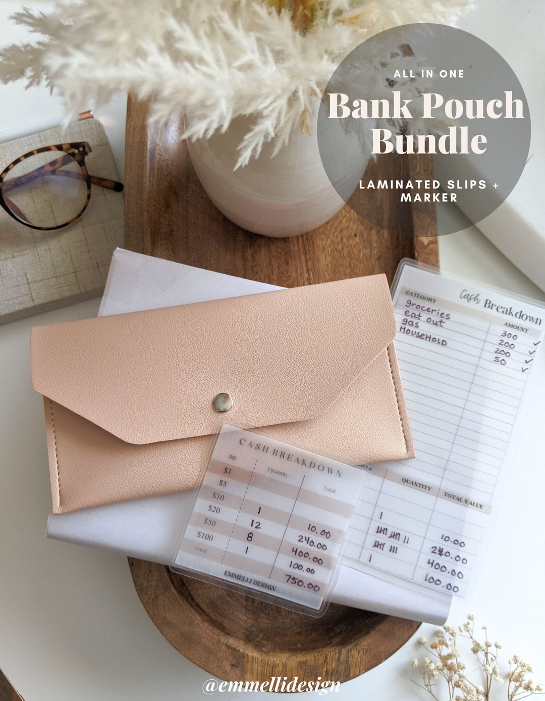 Bank Withdrawal / Deposit Pouch SET Envelope Cash Envelope Budget ...