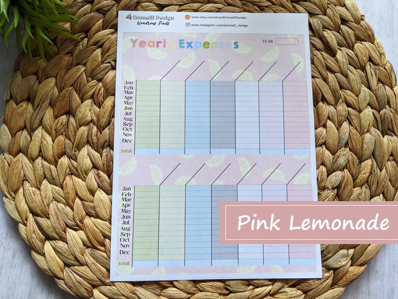 Yearly Expenses Overview/tracker Sticker Sheet - Household - Home ...