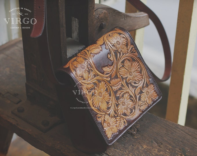 Sheridan Cross Body Hand Carved Bag, Custom Handmade Leather Bag ...