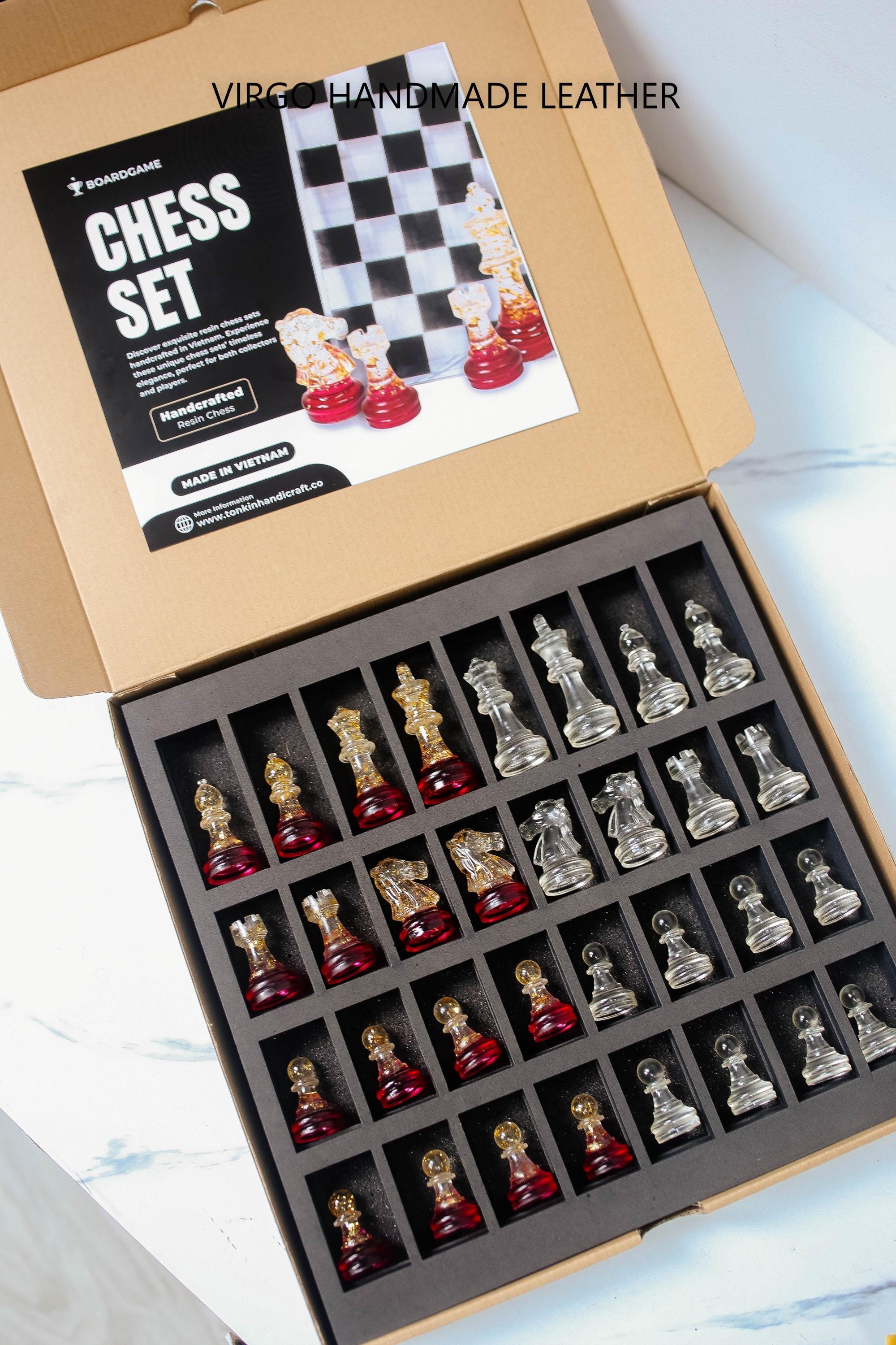 Resin Chess Sets With Board, Chess Set With Unique Chess Pieces, Chess ...