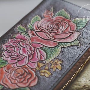 Bunch of Roses Hand Tooled/carved Wallet for Women - Etsy