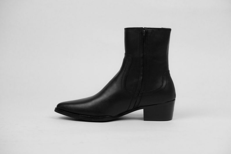 Handmade Men's Black Cowhide, Vincent Lukas Boots Cuban Heel Grounding ...