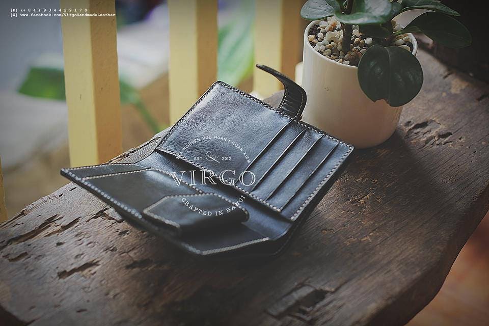 Ship and Sea hand tooled wallet for men Personalized Vintage | Etsy