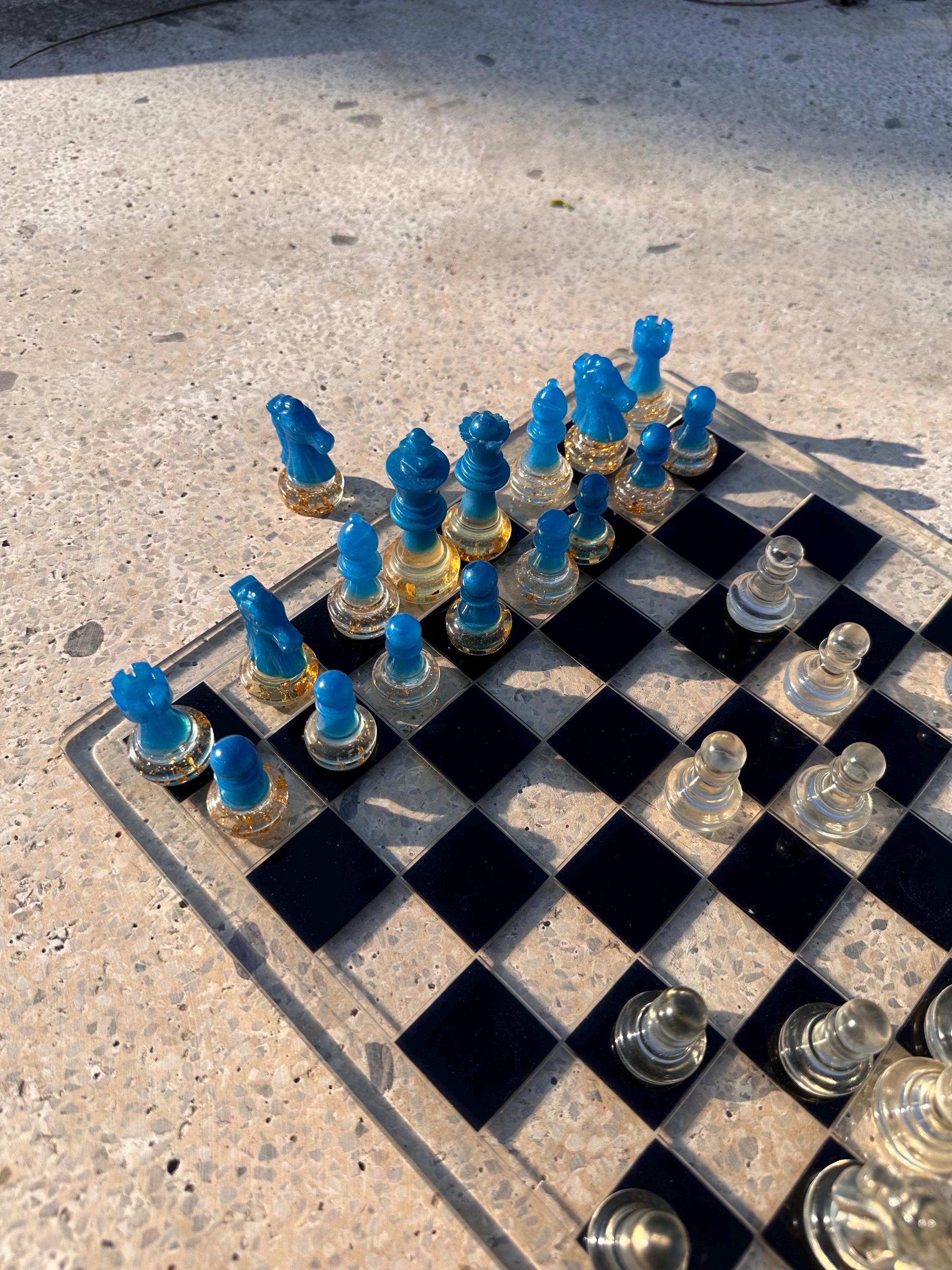 Resin Chess Sets With Board, Chess Set With Unique Chess Pieces, Chess ...