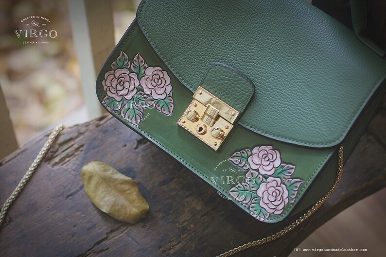 Rose Crossbody Hand Carved Bag, Custom Handmade Leather Bag, Leather ...