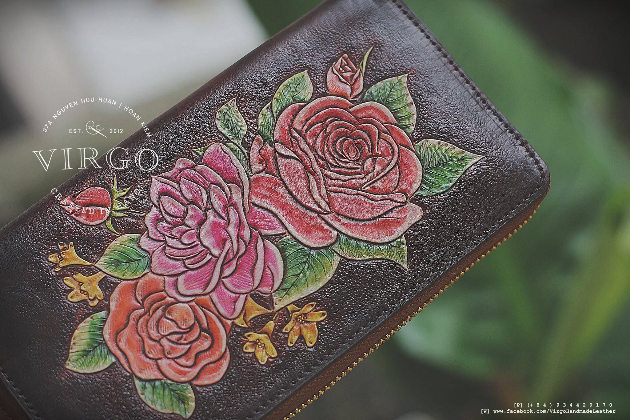 Bunch of Roses Hand Tooled/carved Wallet for Women - Etsy