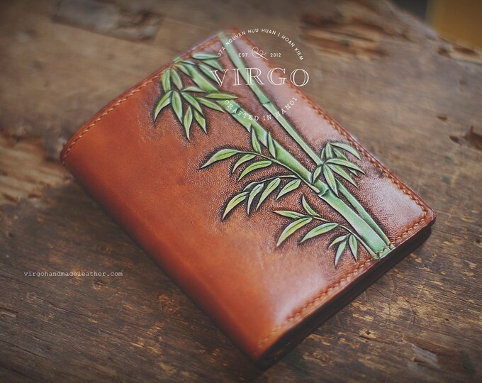 Bamboo Hand Tooled Carved Wallet Handmade Custom - Etsy