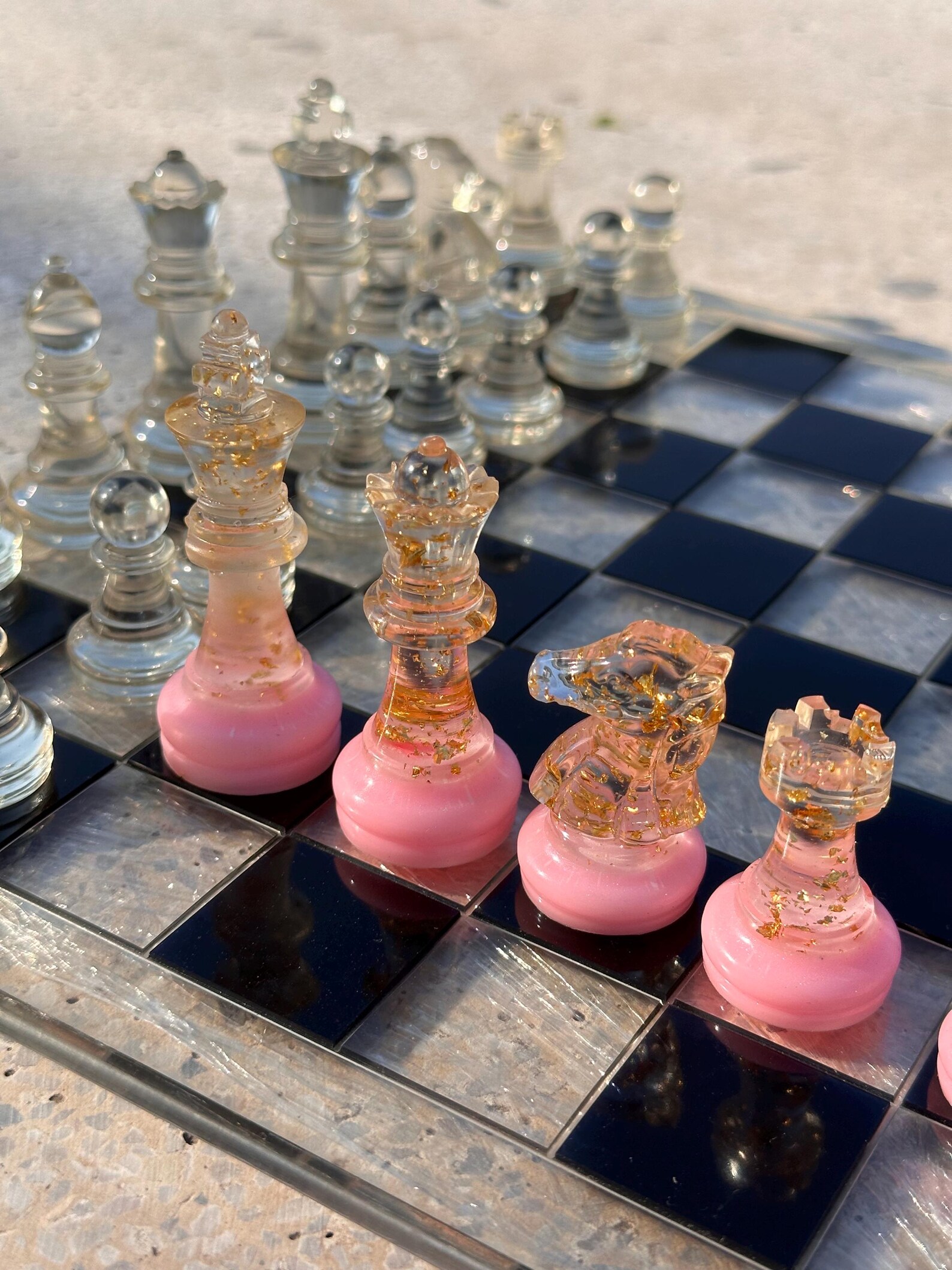 Resin Chess Sets With Board, Chess Set With Unique Chess Pieces, Chess ...