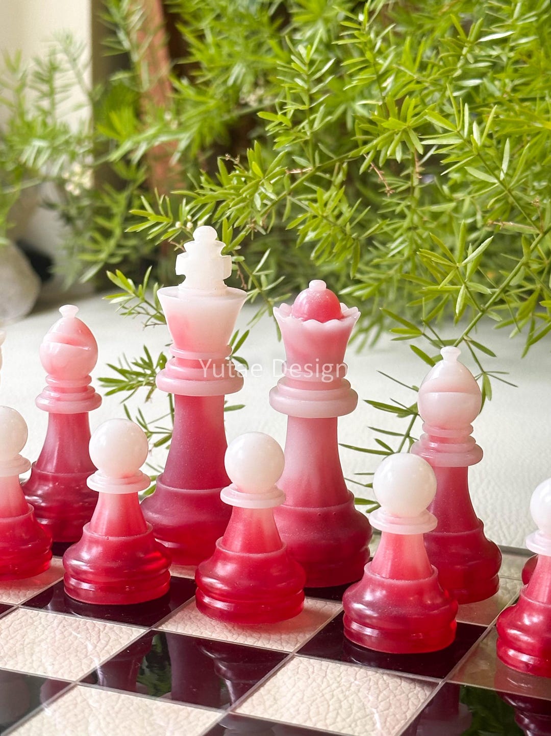 Resin Chess Sets With Board, Chess Set With Unique Chess Pieces, Chess ...